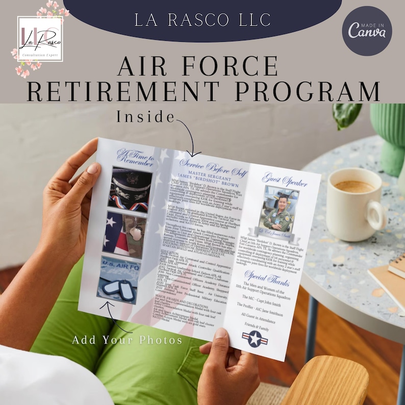 NEW!! Air Force Tri-fold Retirement Program Template - Etsy
