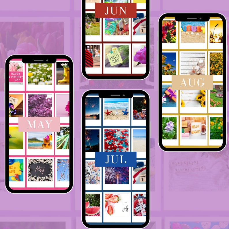 Months of the Year Wallpaper Set - Etsy