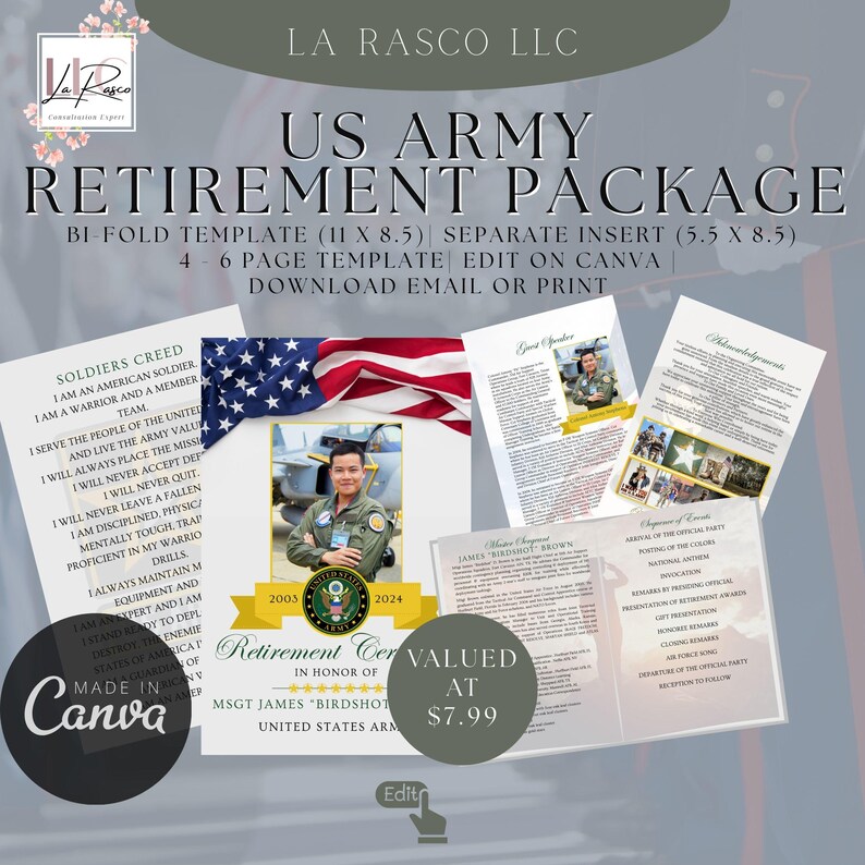 NEW Army Retirement Package - Etsy