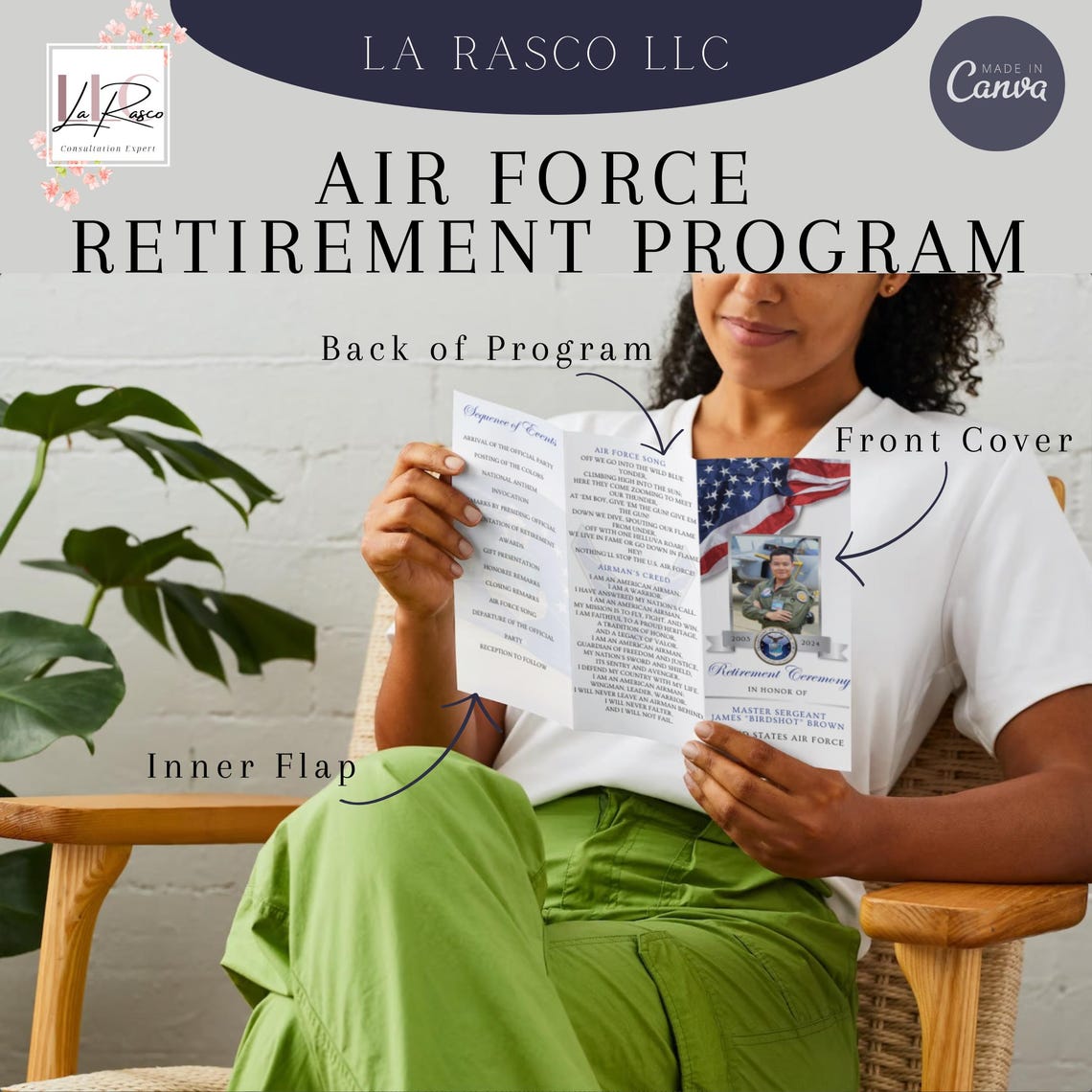 NEW!! Air Force Tri-fold Retirement Program Template - Etsy