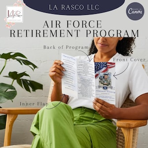 NEW!! Air Force Tri-fold Retirement Program Template - Etsy