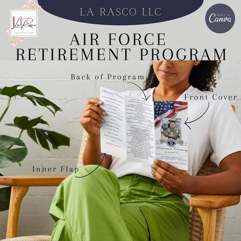 NEW!! Air Force Tri-fold Retirement Program Template - Etsy