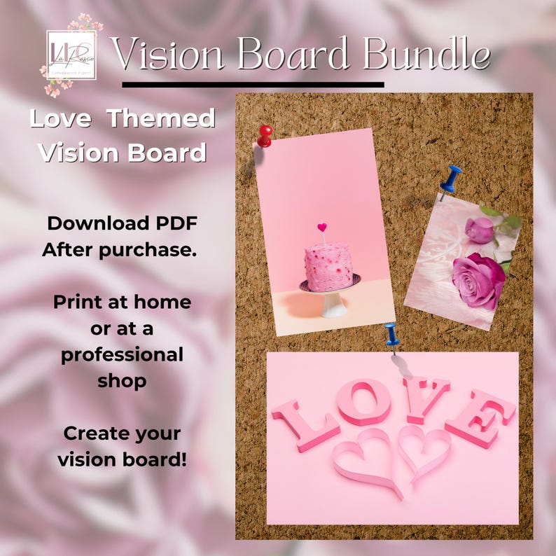 Love Themed Vision Board Printable | Instant Download - Etsy