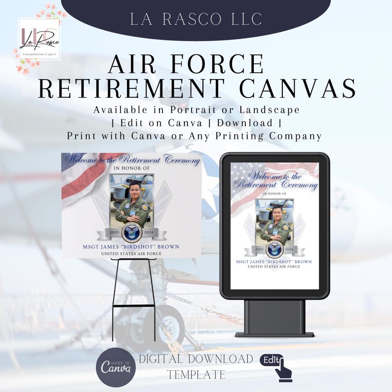 Air Force Retirement Welcome Canvas With Photo! - Etsy