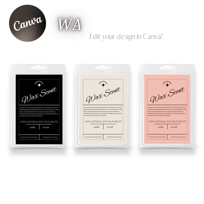 Minimalist Wax Melt Label - Etsy