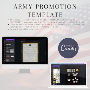 Army Promotion Template - Etsy