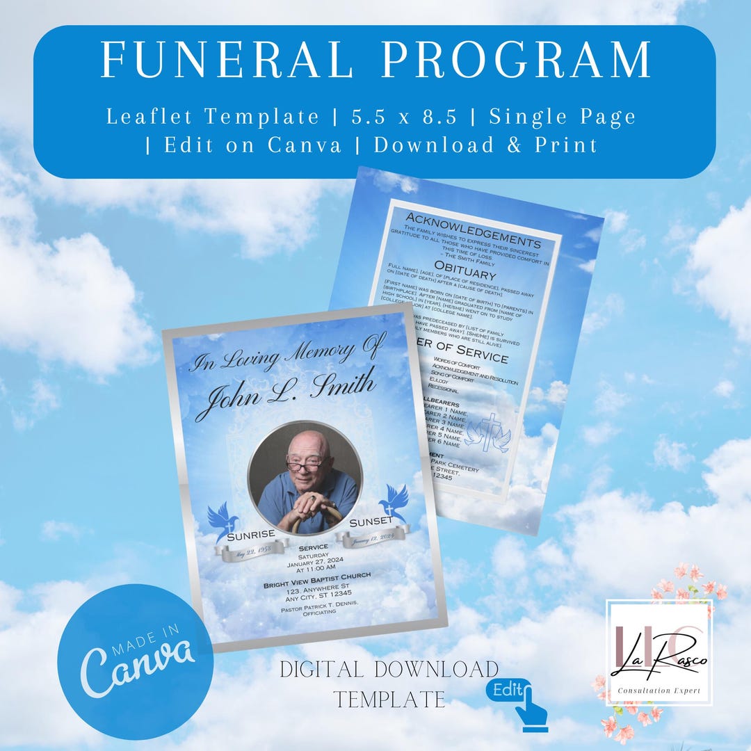 Blue Sky Program Leaflet | Single Page | 5.5 X 8.5 - Etsy