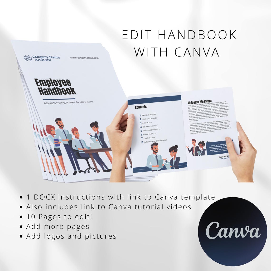 Animated Employee Handbook Template - Etsy