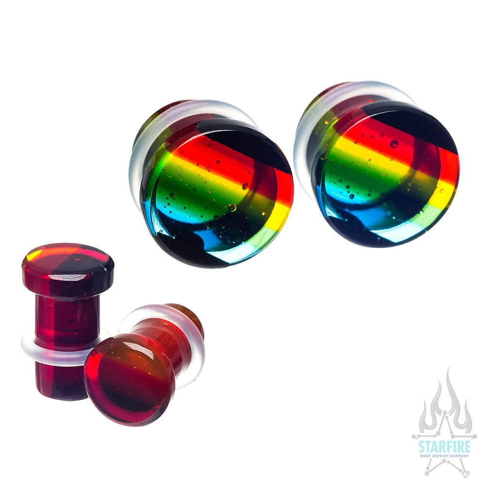 Gorilla Glass Glass Linear Plugs Rainbow - Etsy