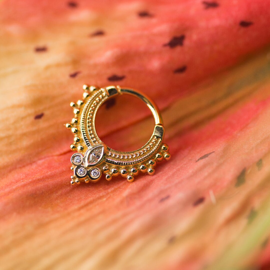 BVLA "andromeda" Hinge Ring in Gold With White Cz's - Etsy