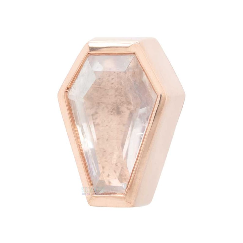 BVLA "coffin" Threaded End in Gold With Rainbow Moonstone - Etsy