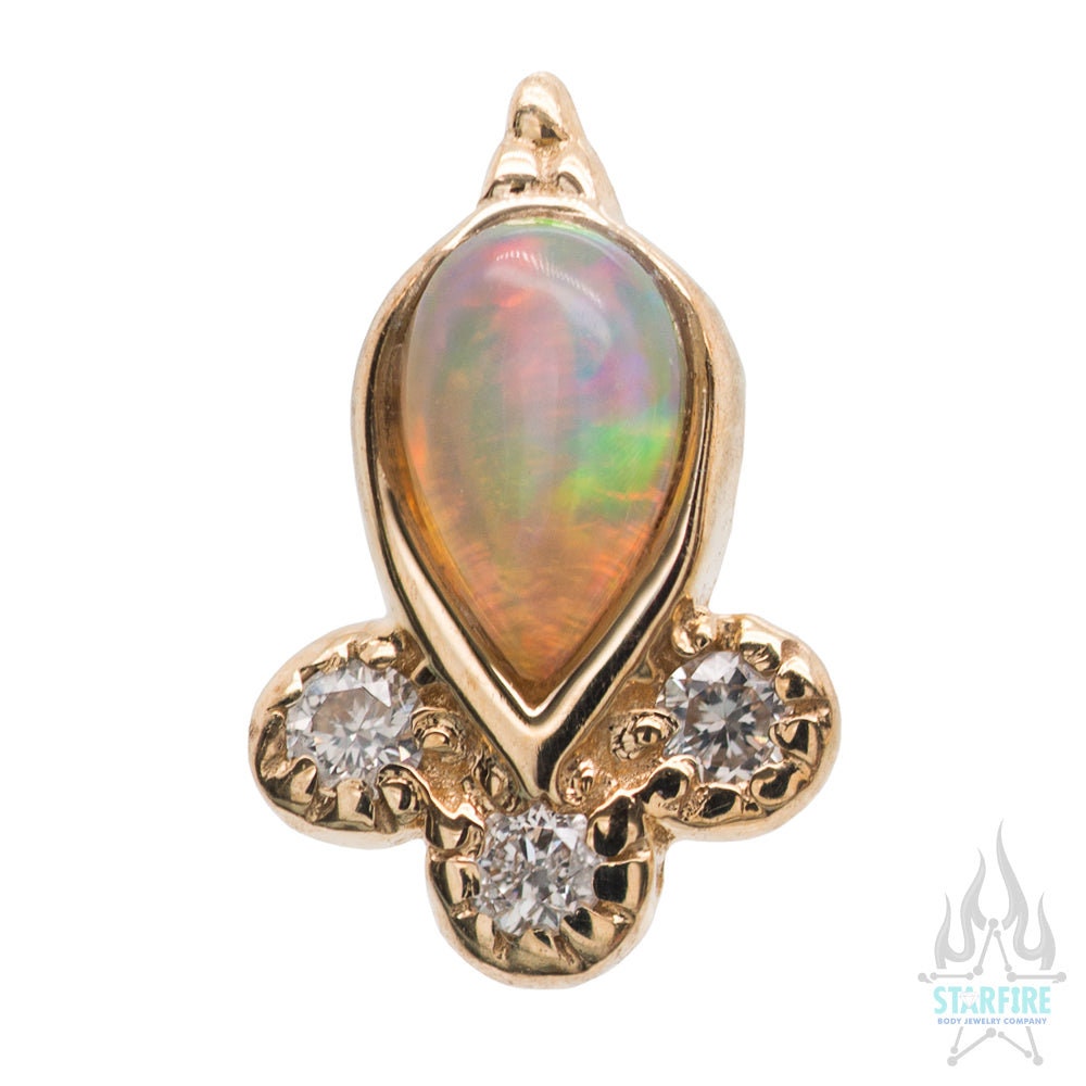 Tawapa Threadless: Comet Pin in Gold With Gemstones - Etsy