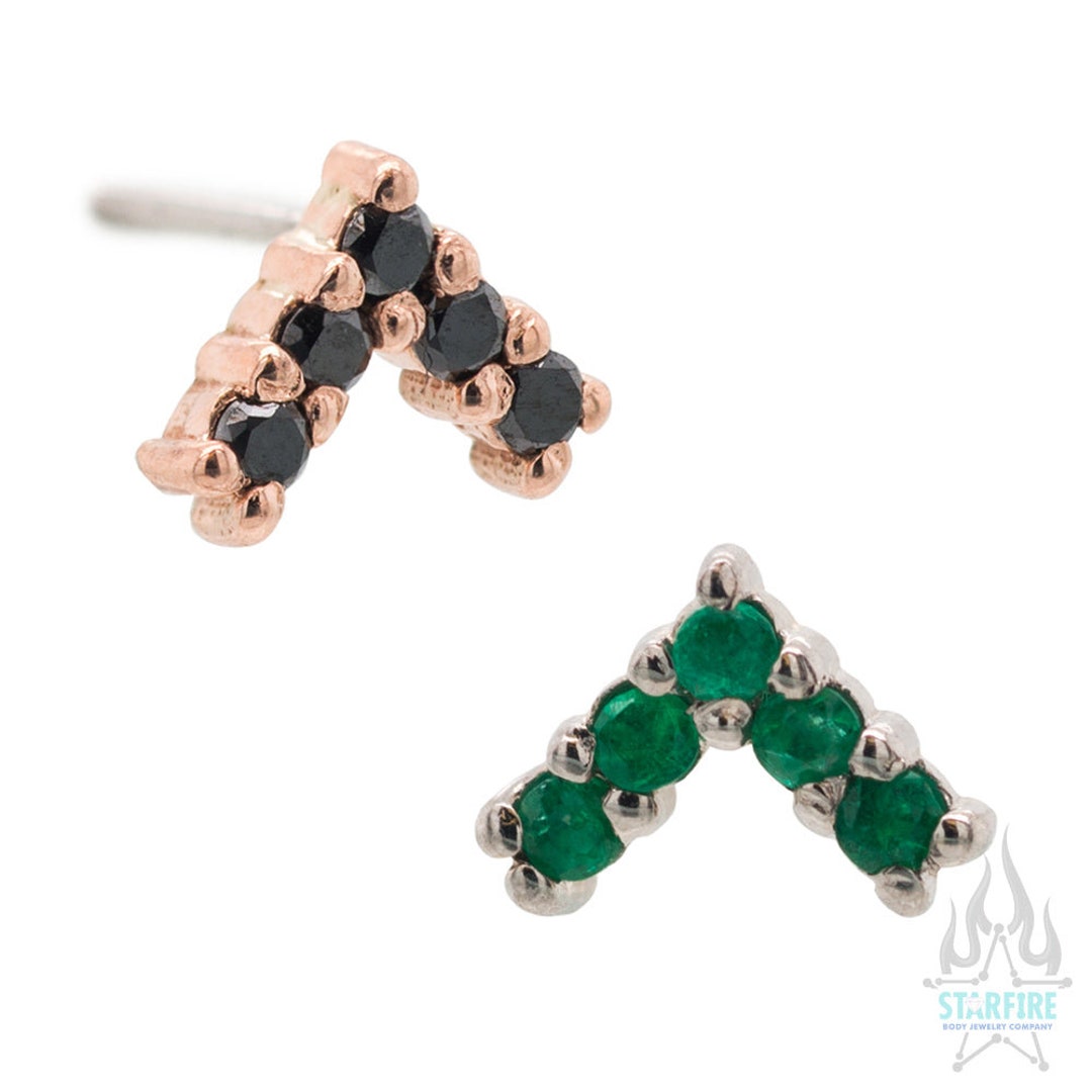 Tawapa Threadless: "apex" Pin in Gold With Gemstones - Etsy