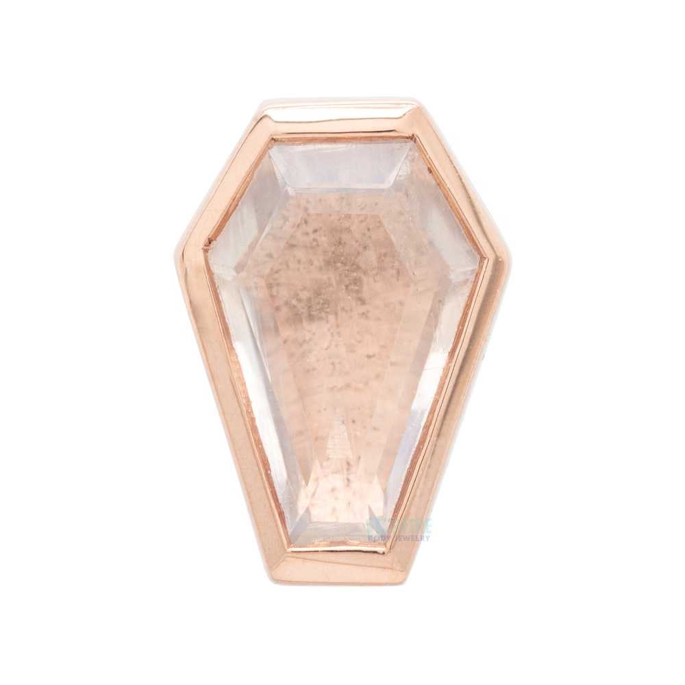 BVLA "coffin" Threaded End in Gold With Rainbow Moonstone - Etsy