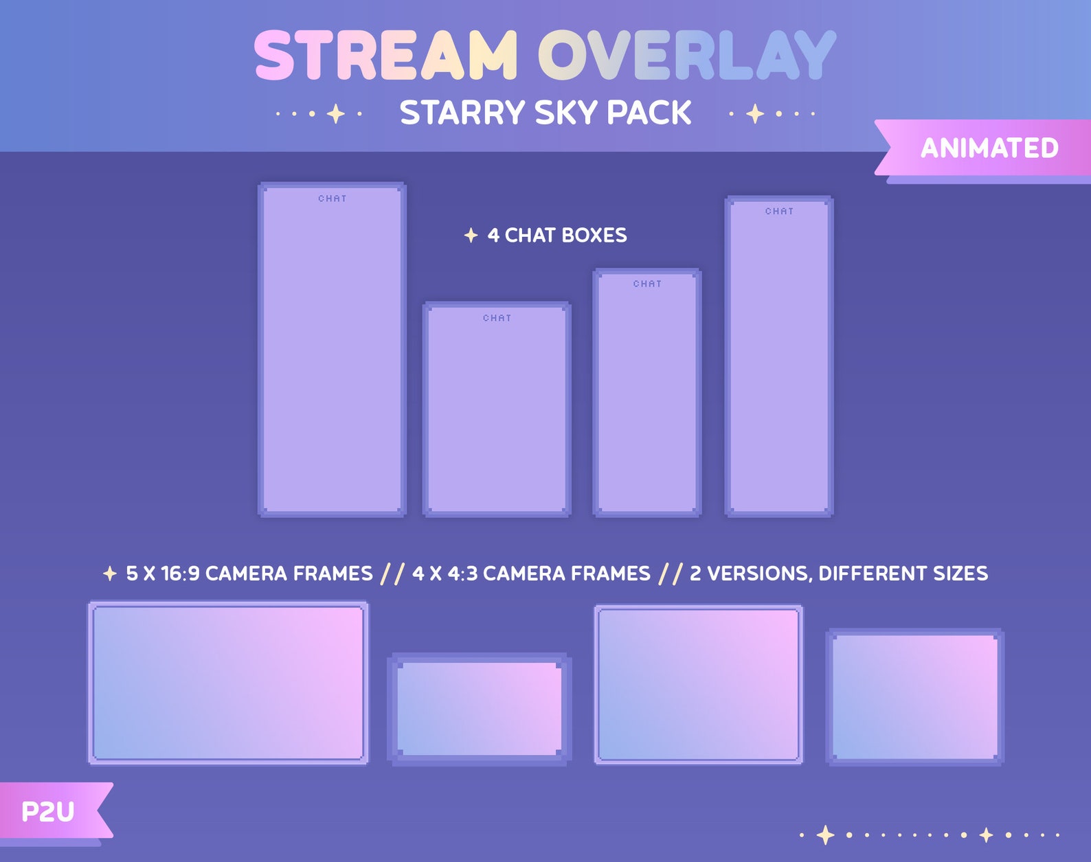 Starry Sky Animated Customizable Stream Overlay Pack - Etsy