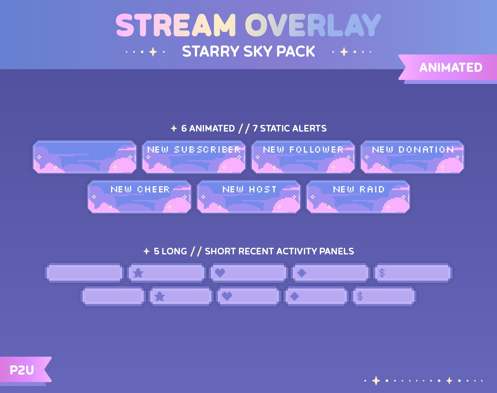 Starry Sky Animated Customizable Stream Overlay Pack - Etsy