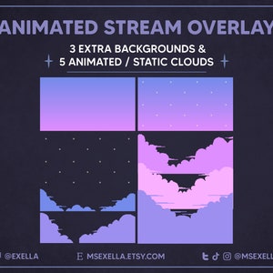 Starry Sky Animated Customizable Stream Overlay Pack Pixel - Etsy