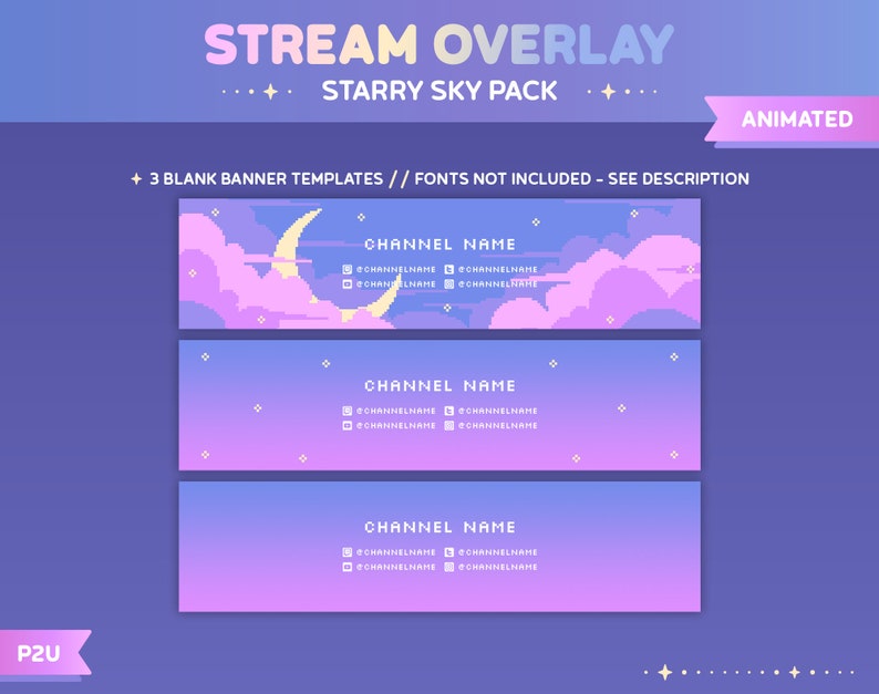 Starry Sky Animated Customizable Stream Overlay Pack - Etsy