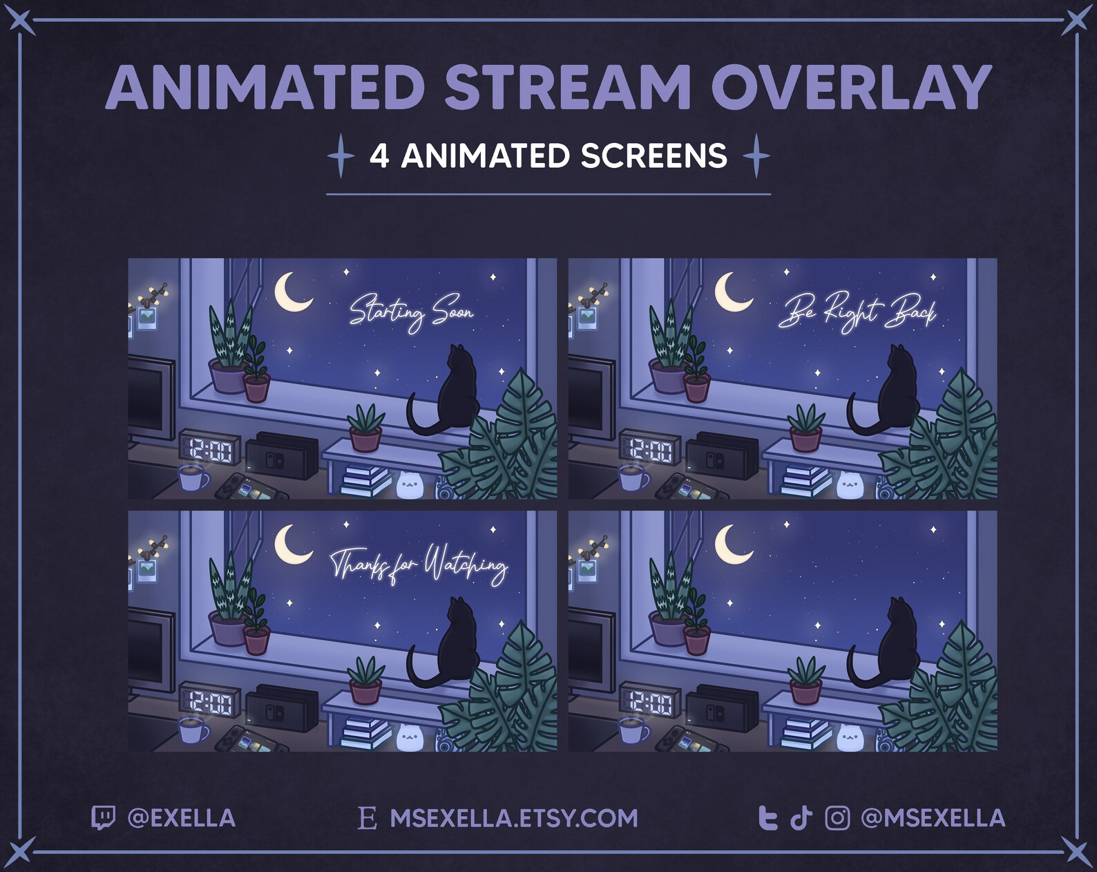 Lofi Desk Animated Customizable Stream Overlay Pack - Etsy