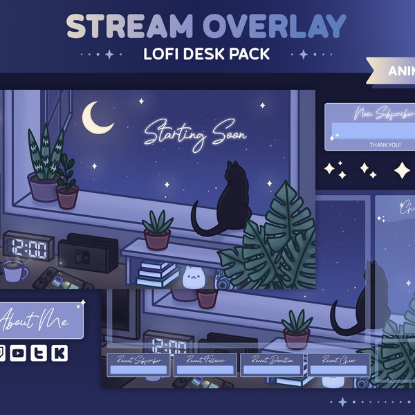 Lofi Twitch Overlay - Etsy