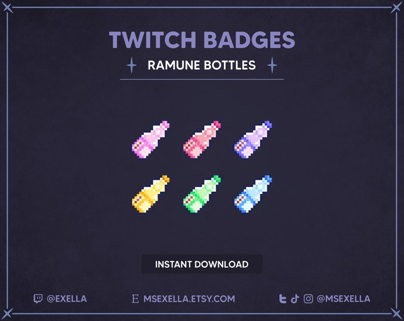 Ramune Bottle Pixel Art Twitch Sub Badges/bit Badges - Etsy
