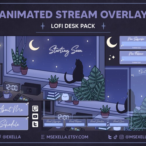 Customizable Rainy Room Animated Stream Pack Overlays - Etsy