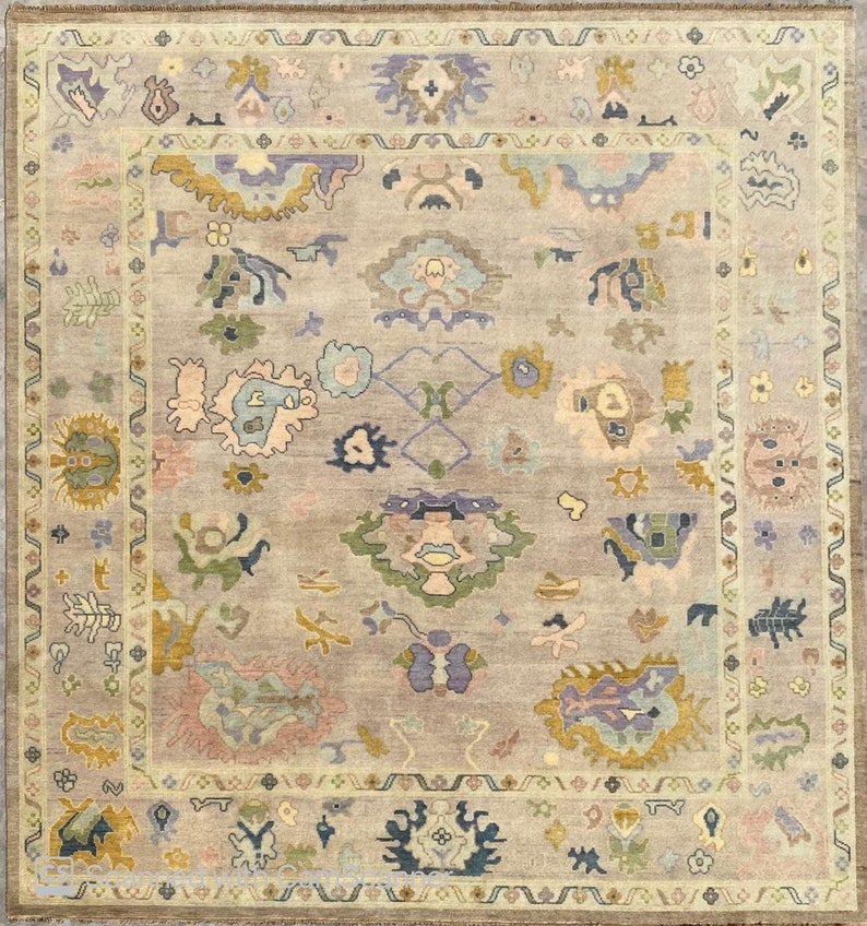 10x14 LT Brown Hand Knotted Oushak 100% Wool Turkish Oushak Design for ...