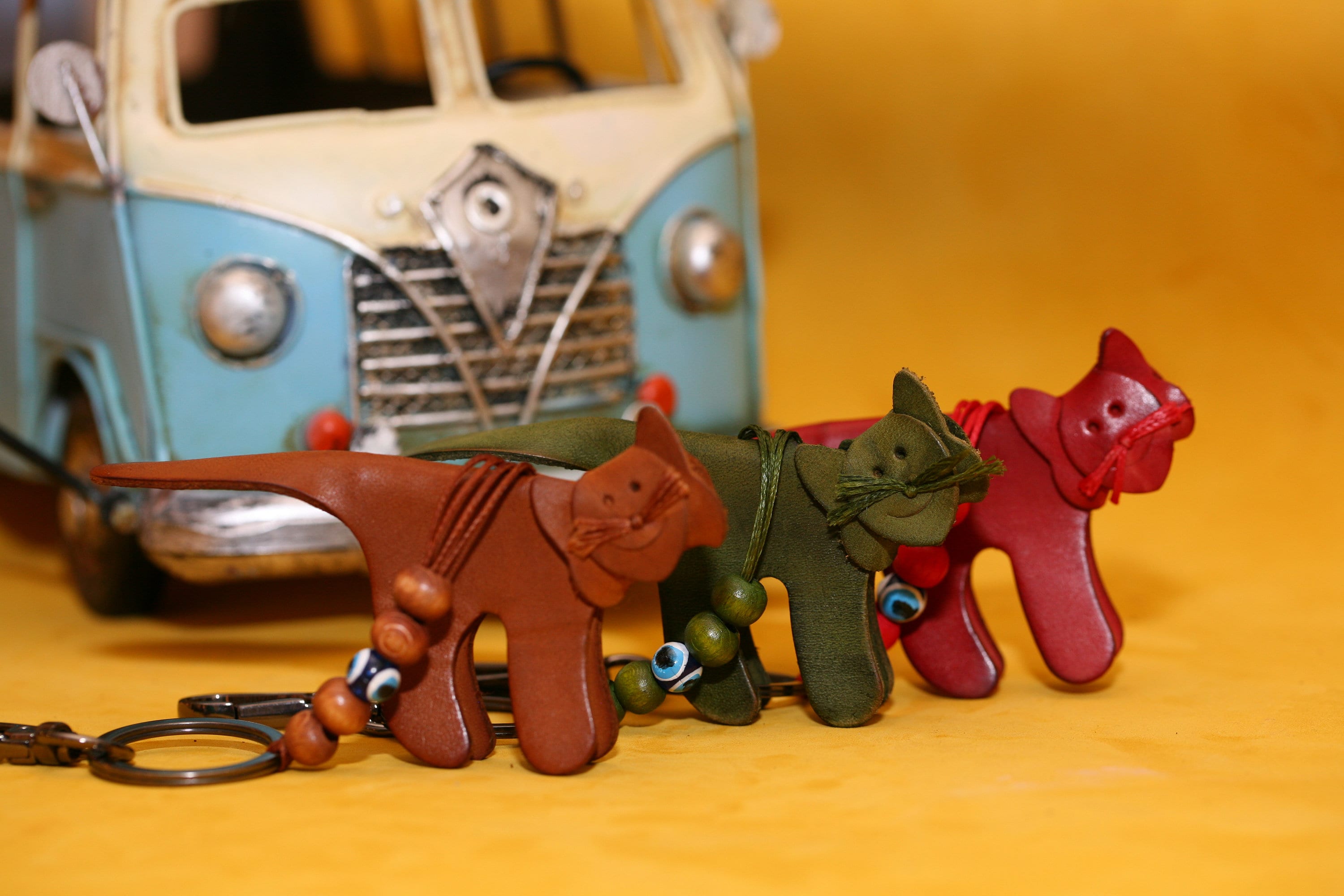 Leather Cat Keychain 5 Colors Backpack Charm Hanging - Etsy