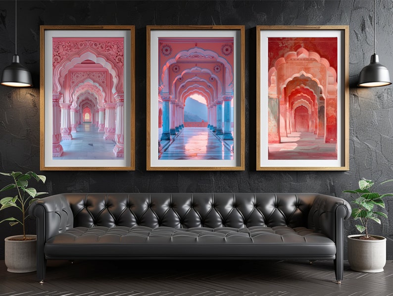 Jaipur Gate L Set of 3 Digital Prints Instant Download Indian Print ...