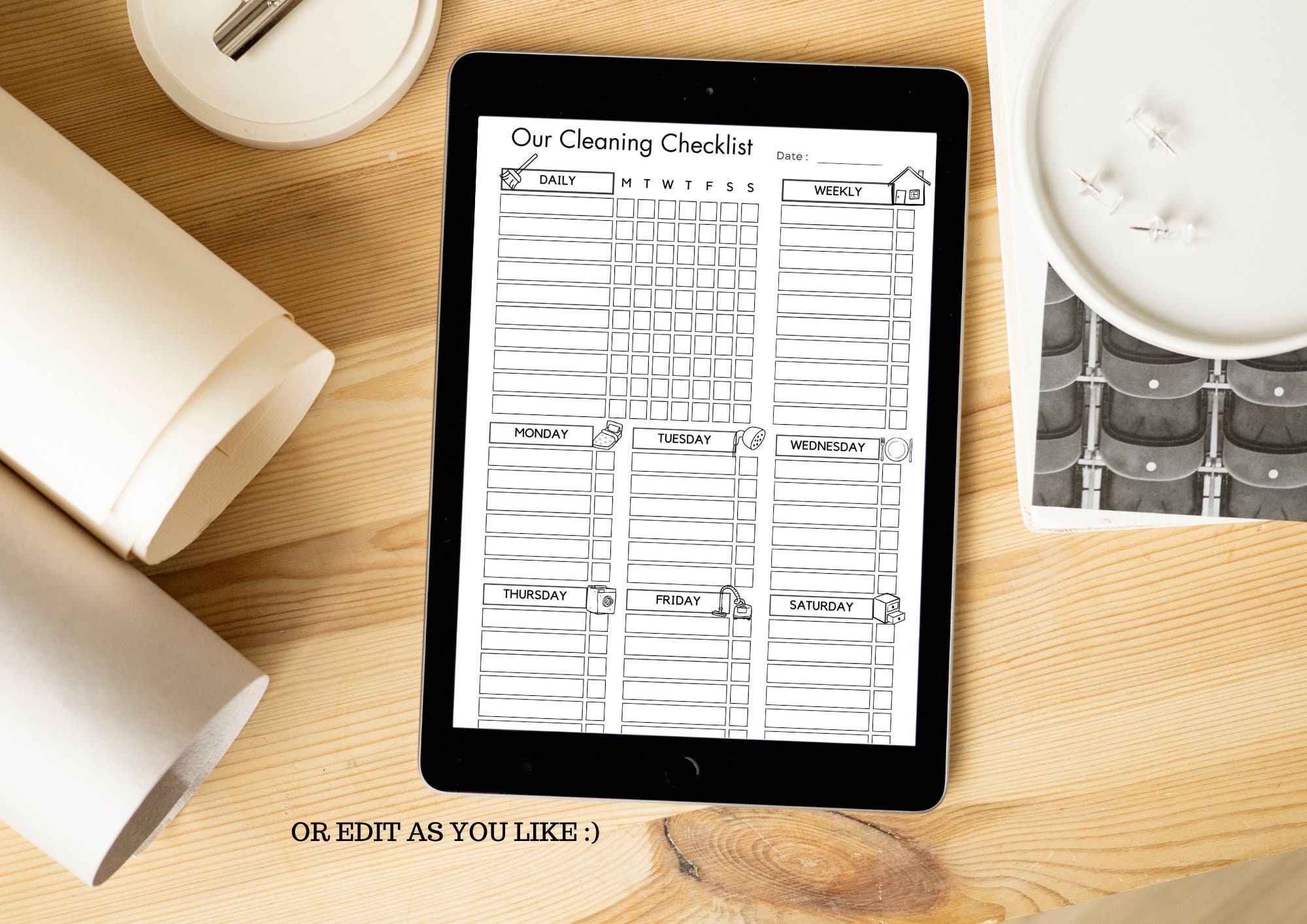 OUR Cleaning Checklist | Instant Download | PRINTABLE | EDITABLE ...