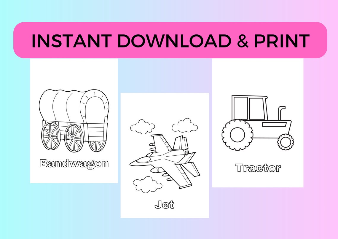 30 Easy Vehicle Coloring Pages for Kids, Toddlers, Preschoolers ...