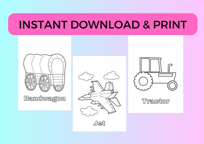 30 Easy Vehicle Coloring Pages for Kids, Toddlers, Preschoolers ...