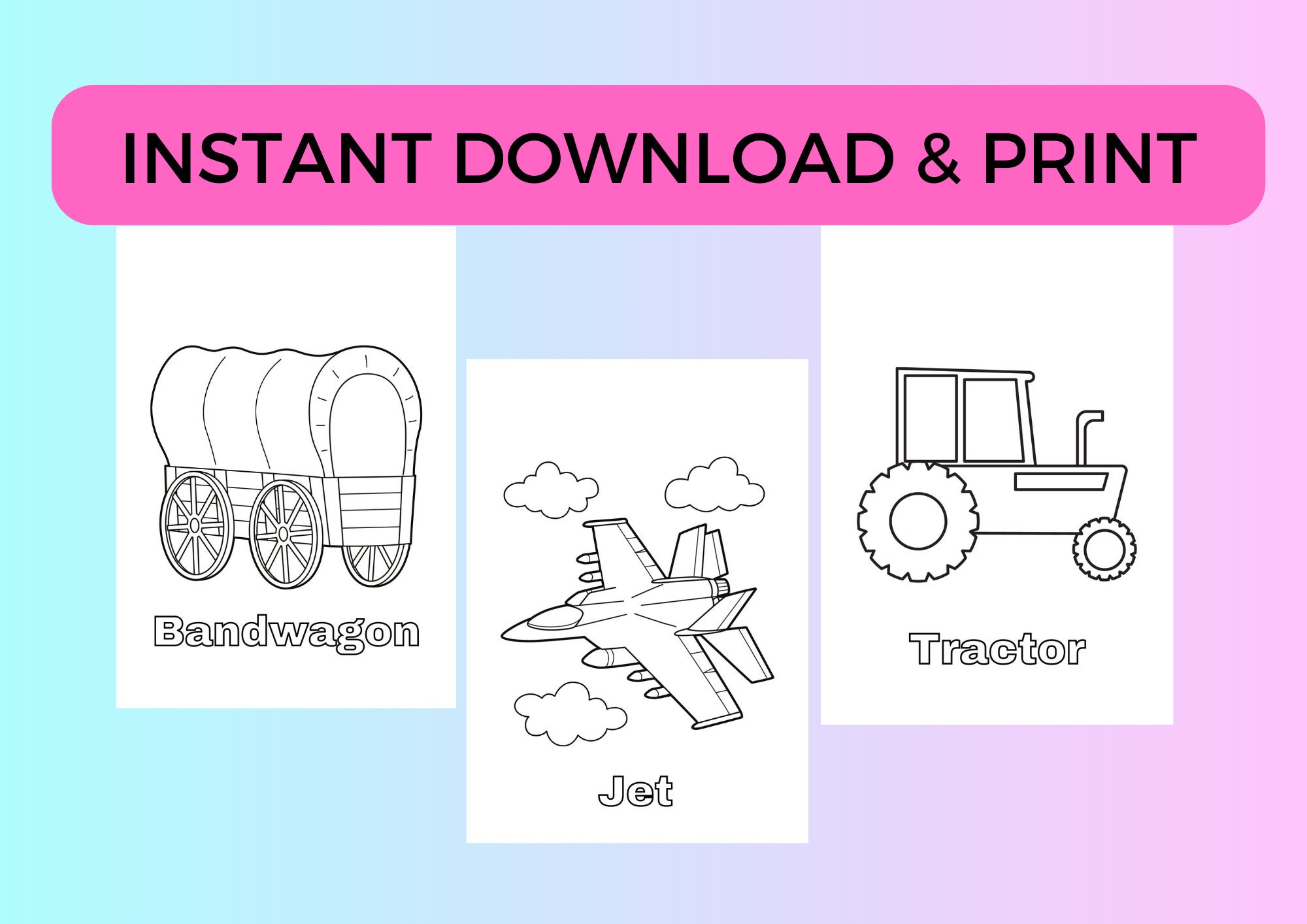 30 Easy Vehicle Coloring Pages for Kids, Toddlers, Preschoolers ...