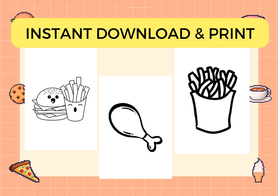 30 Easy Fast Food Coloring Pages for Kids, Toddlers, Preschoolers ...