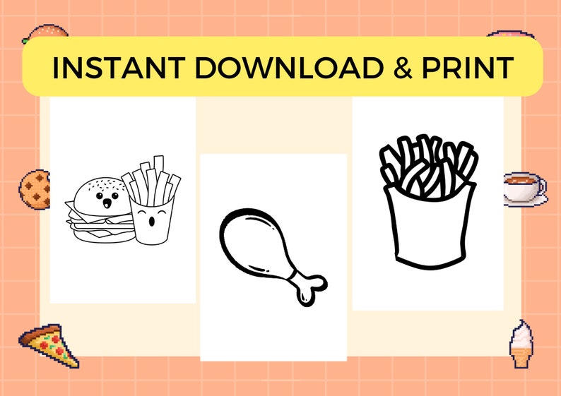30 Easy Fast Food Coloring Pages for Kids, Toddlers, Preschoolers ...
