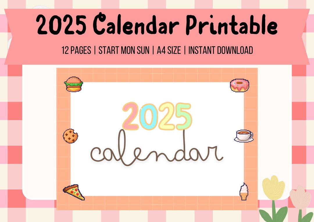 Calendar 2025 Printable, Kids Calendar 2025, Printable Calendar ...