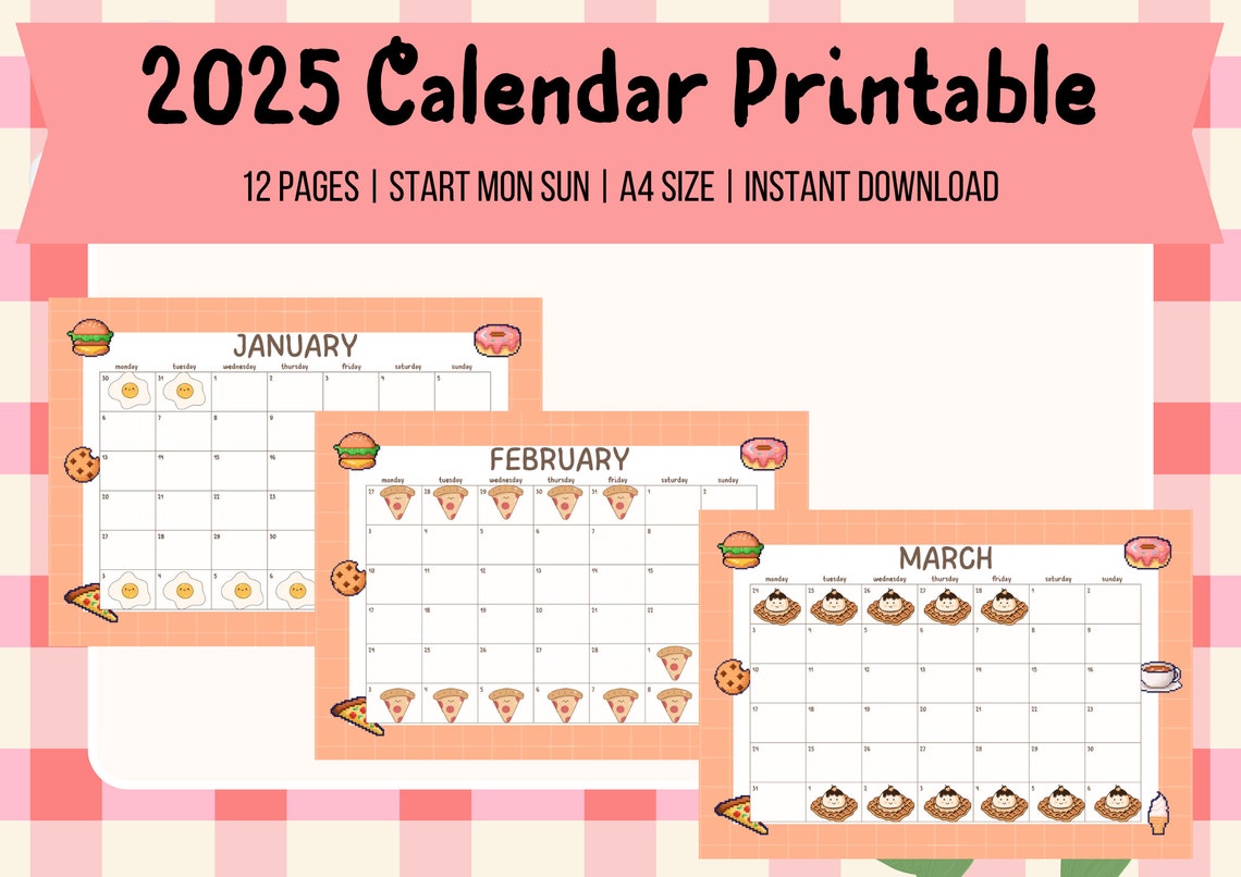 Calendar 2025 Printable, Kids Calendar 2025, Printable Calendar ...