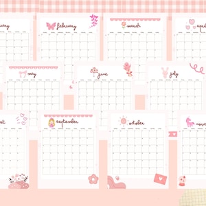Pink Calendar 2025 Printable, Kids Calendar 2025, Printable Calendar ...