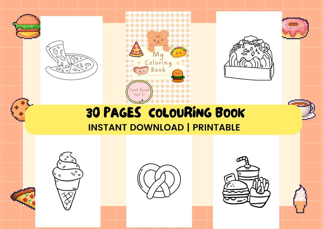 30 Easy Fast Food Coloring Pages for Kids, Toddlers, Preschoolers ...