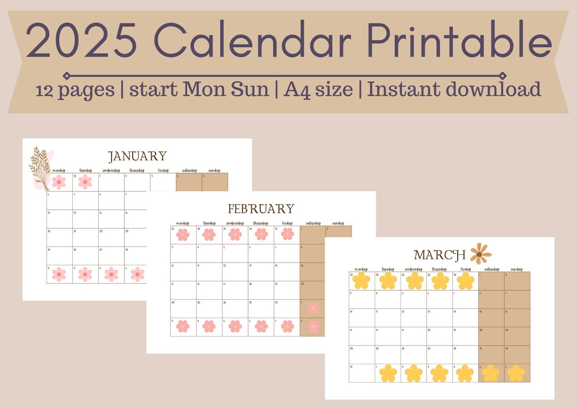 Calendar 2025 Printable, It Girl Calendar 2025, Printable Calendar ...