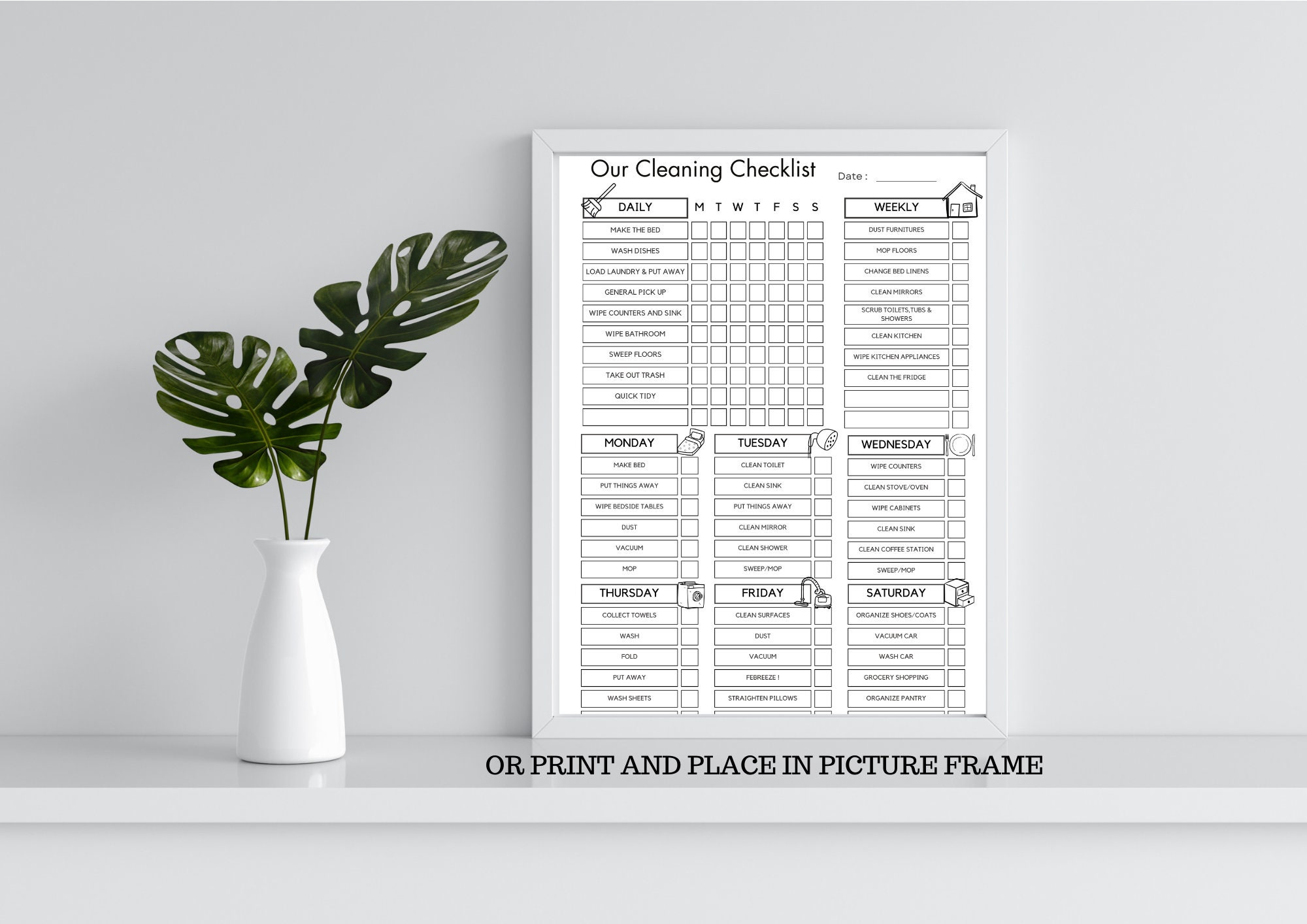 OUR Cleaning Checklist | Instant Download | PRINTABLE | EDITABLE ...