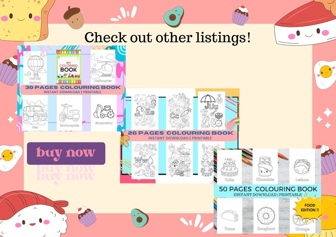 40 Easy Cute Kawaii Food Coloring Pages for Kids, Toddlers ...