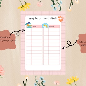 NEWBORN CHECKLIST PLANNER | Printable | Editable | Fillable ...