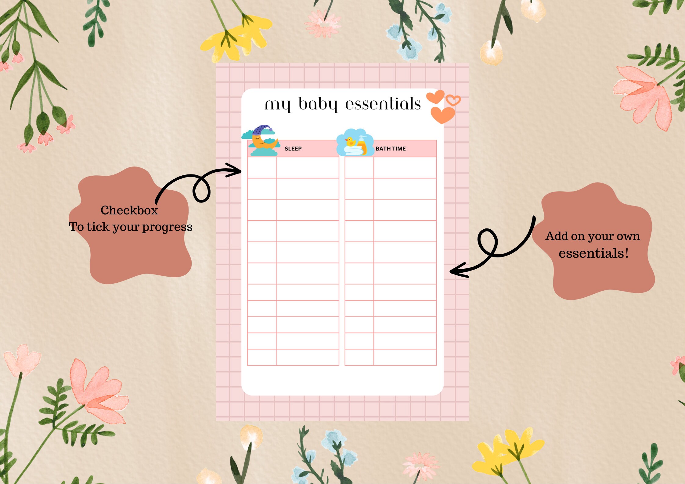 NEWBORN CHECKLIST PLANNER | Printable | Editable | Fillable ...