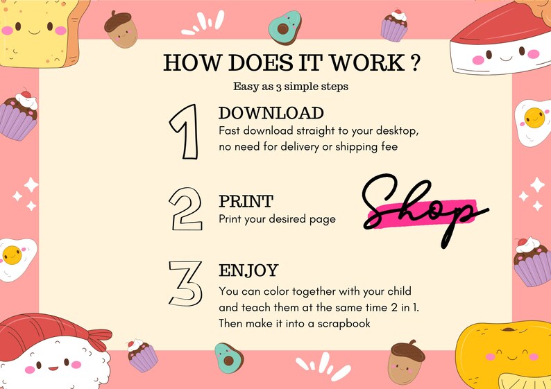 40 Easy Cute Kawaii Food Coloring Pages for Kids, Toddlers ...