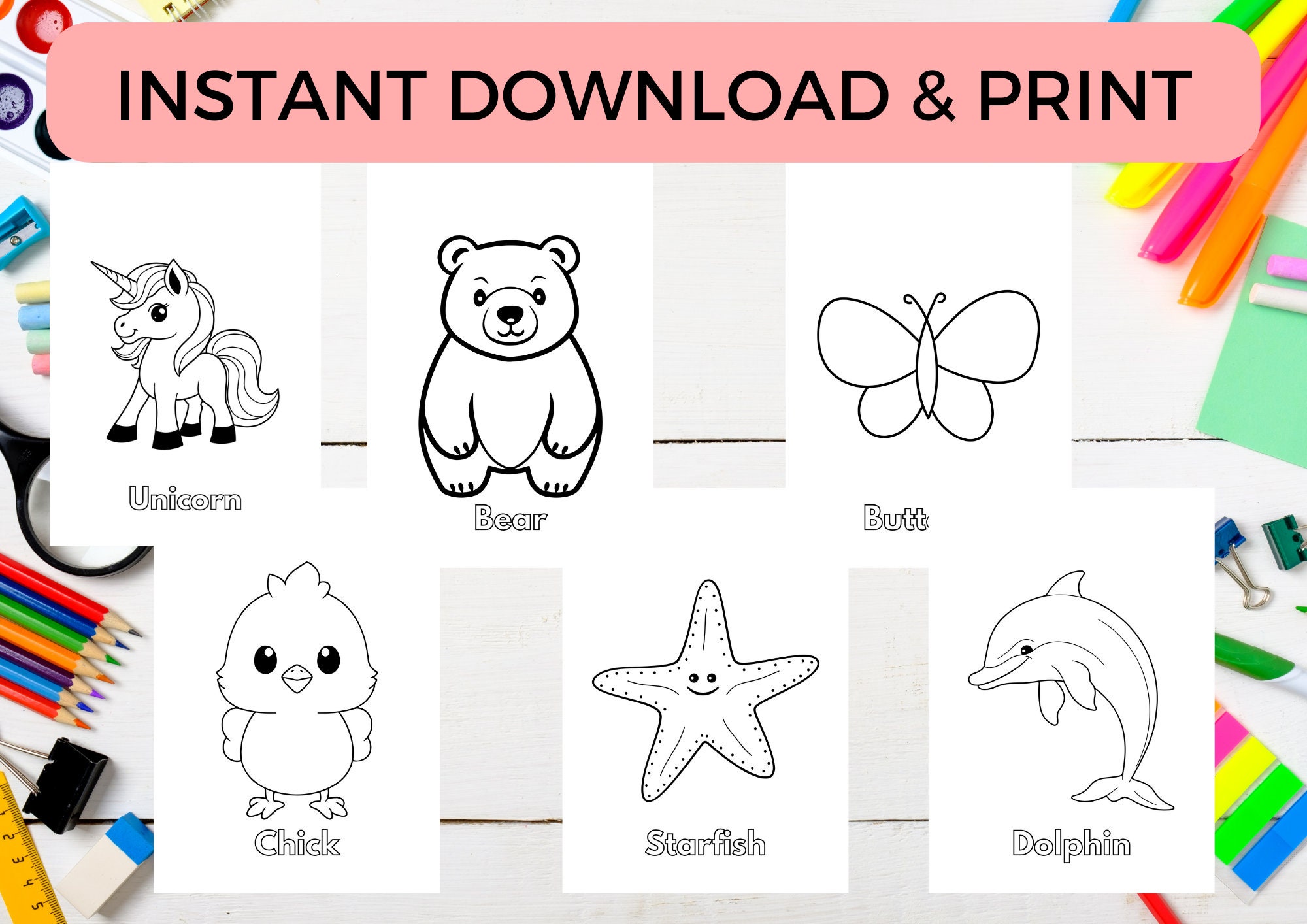50 Easy Coloring Pages for Kids, Toddlers, Preschoolers Toddlers ...