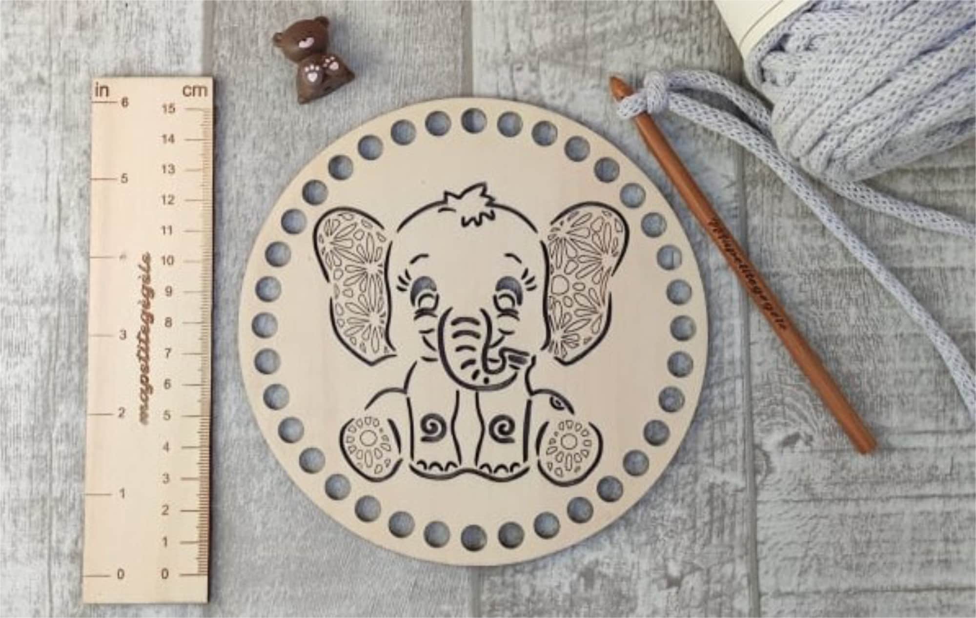 Wooden Base for Laser-cut Crochet Basket, 15 Cm Round Poplar Plywood ...