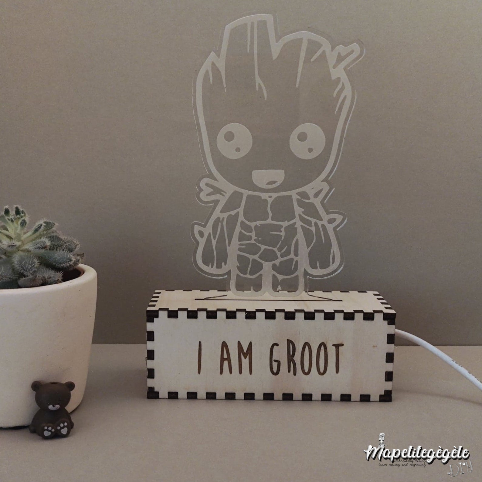 Groot Night Led Lamp, Custom Led Table Lamp, Custom Night Light, 3D ...