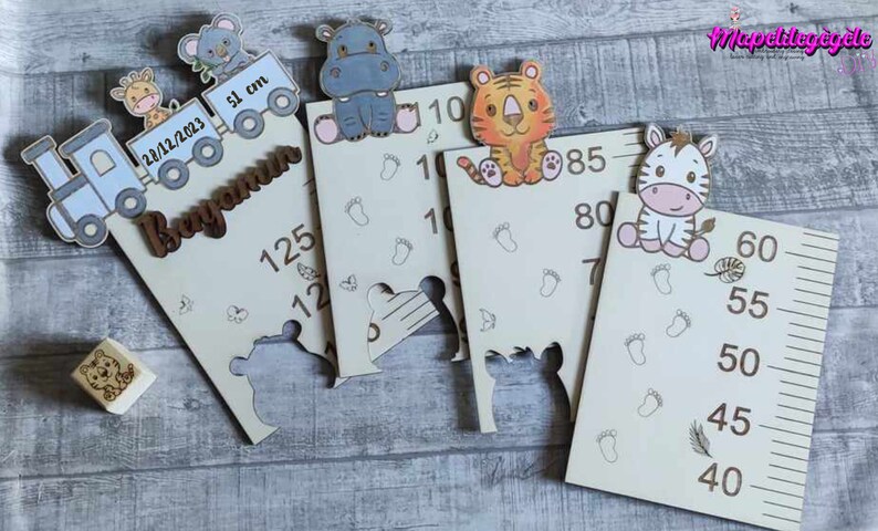 Height Chart for Children - Personalized Growth Curve - Wooden Growth ...