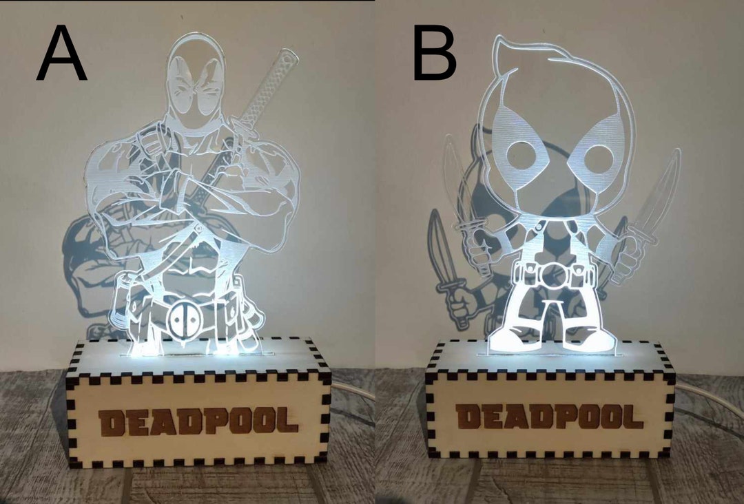 Deadpool LED Night Lamp, Custom LED Table Lamp, Custom Night Light ...